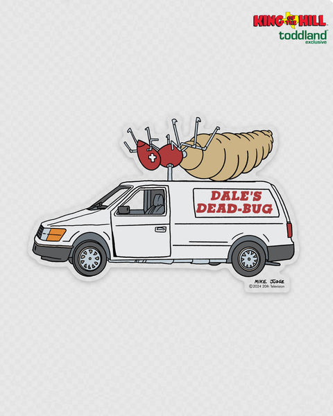 King of the Hill - Dale's Dead Bug clear die cut sticker (*ships mid a ...